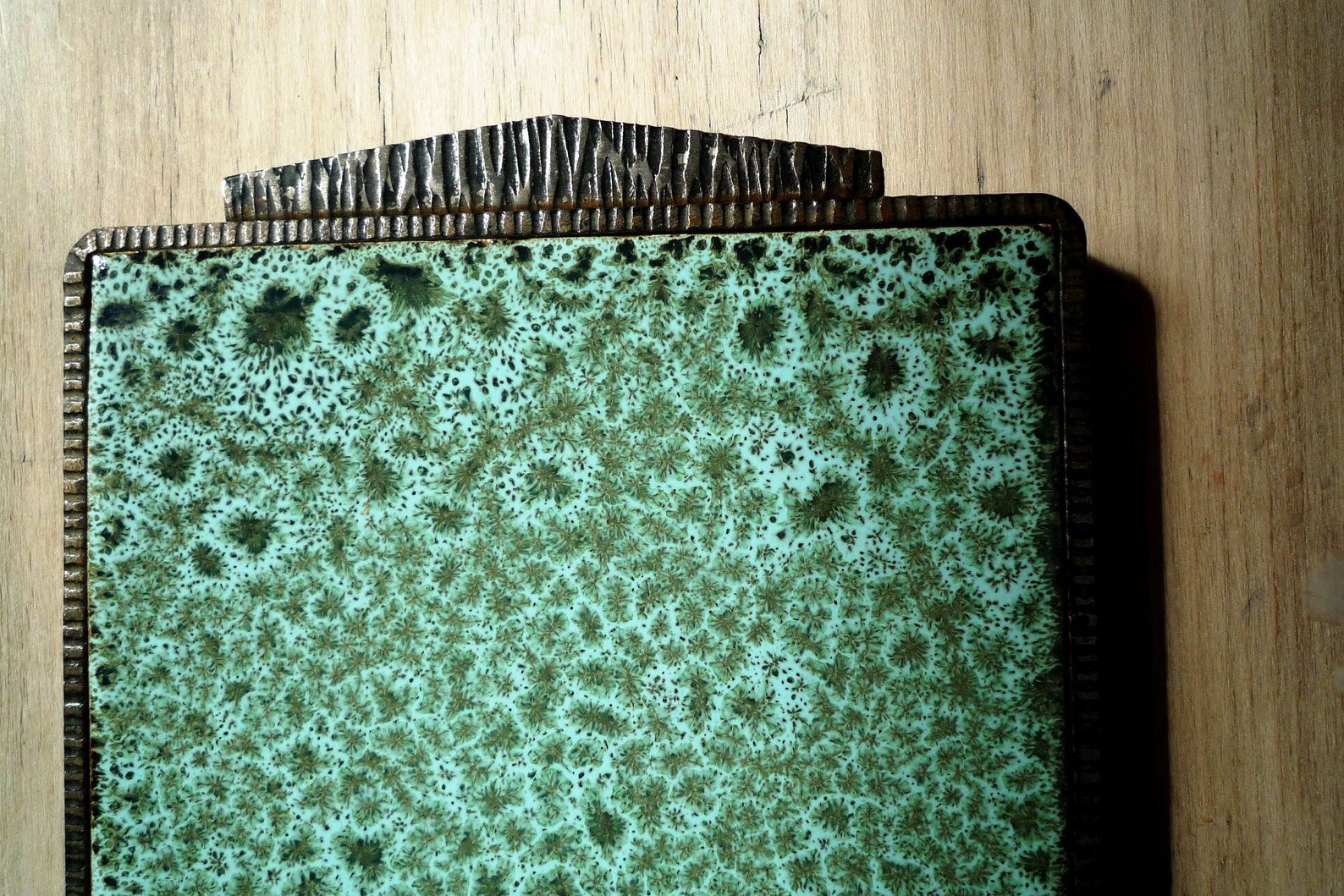 Unique Vintage Artistic Pot Stand Metal Pot Holder Glazed Tile Ceramic ...