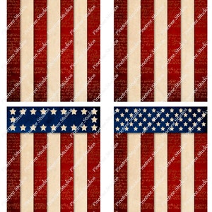 Vintage Flag Collection ~ 5" X 7" Digital Paper / Patriotic ...