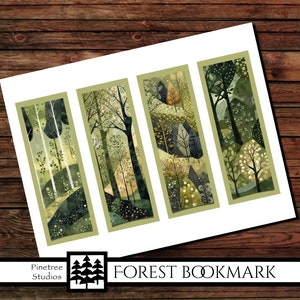 Forest Trees Bookmarks ~ (2"x6") ~ Digital Download ~ Printable ...