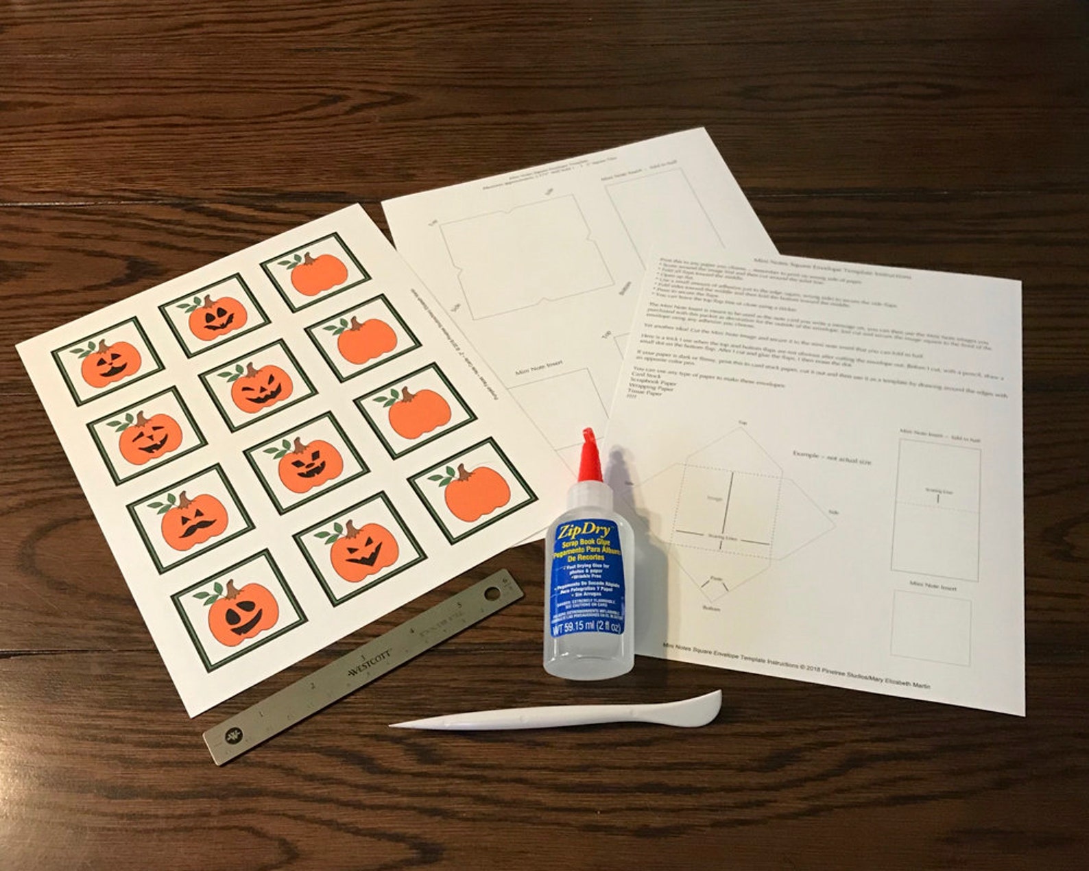 Pumpkin Faces Mini Note Cards with Envelope Set 2 x | Etsy