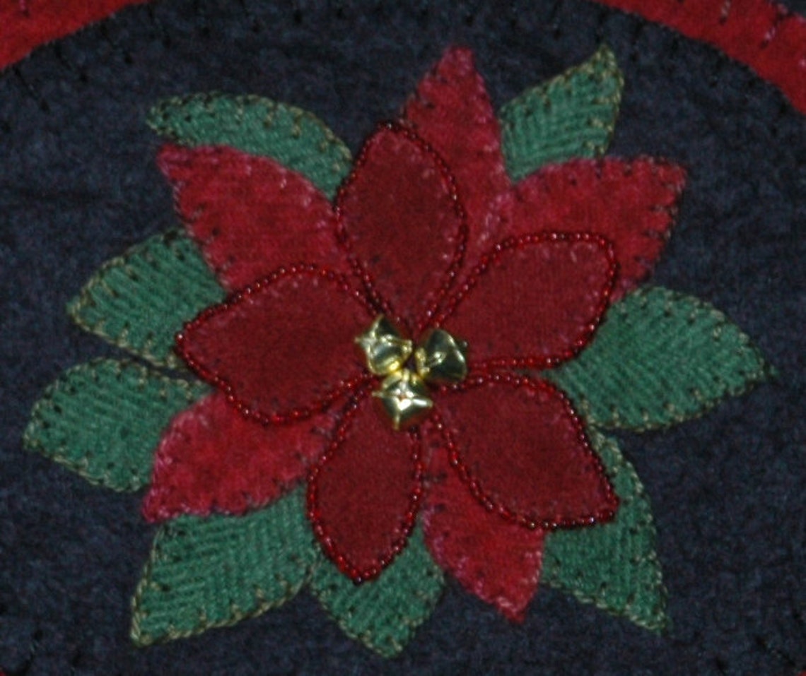Poinsettia Penny Rug E-pattern - Etsy
