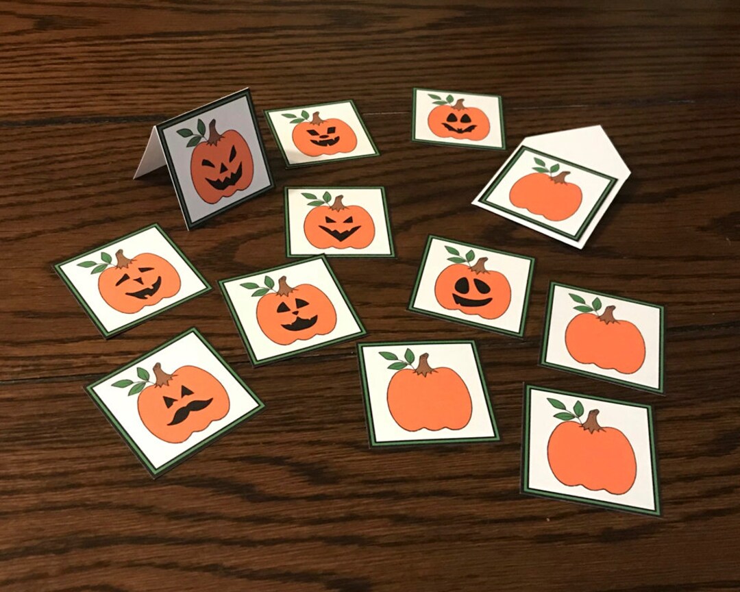 Pumpkin Faces Mini Note Cards With Envelope Set 2 X - Etsy