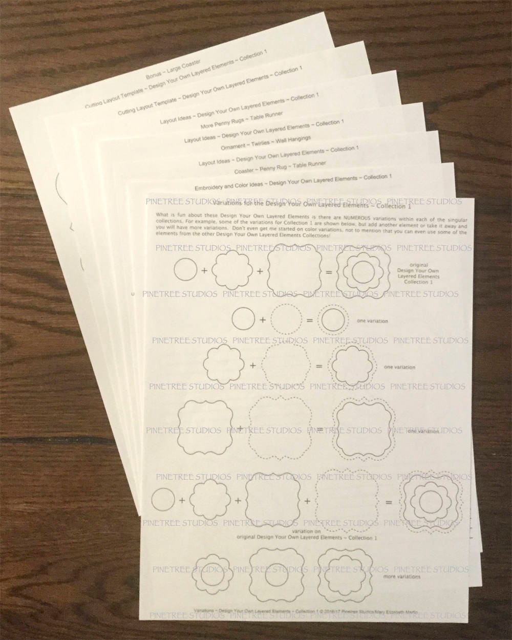 Collections 1-6 ~ Design Your Own Layered Elements ~ Coaster, Penny Rug ...