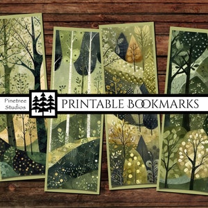 Forest Trees Bookmarks ~ (2"x6") ~ Digital Download ~ Printable ...
