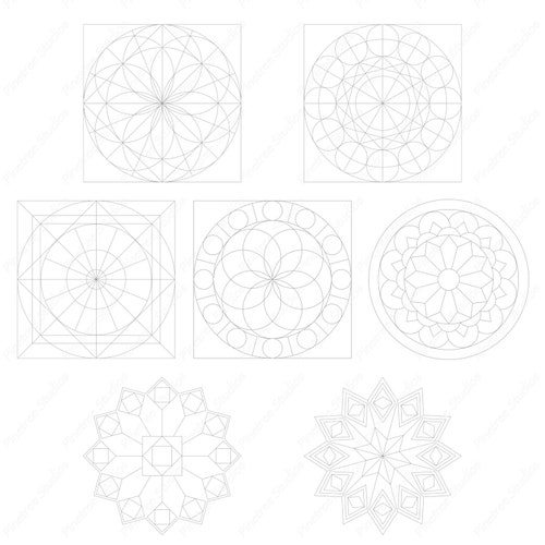 Procreate Mandala and Grid Template Bundle .brushset - Etsy
