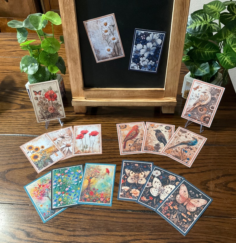 Owls and Moons ATC Cards 2.5x 3.5 digital Download Printable / Journal ...