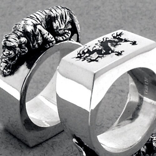 Shotokan Tiger Karate Ring in Sterling Silver Style 016 - Etsy