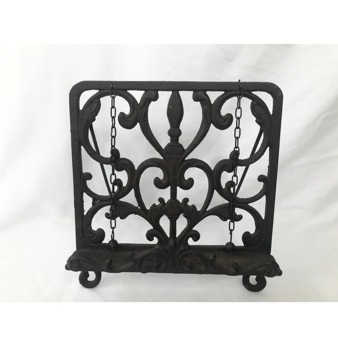 Vintage Cast Iron Recipe Stand - Holds Your Cookbook! - Etsy