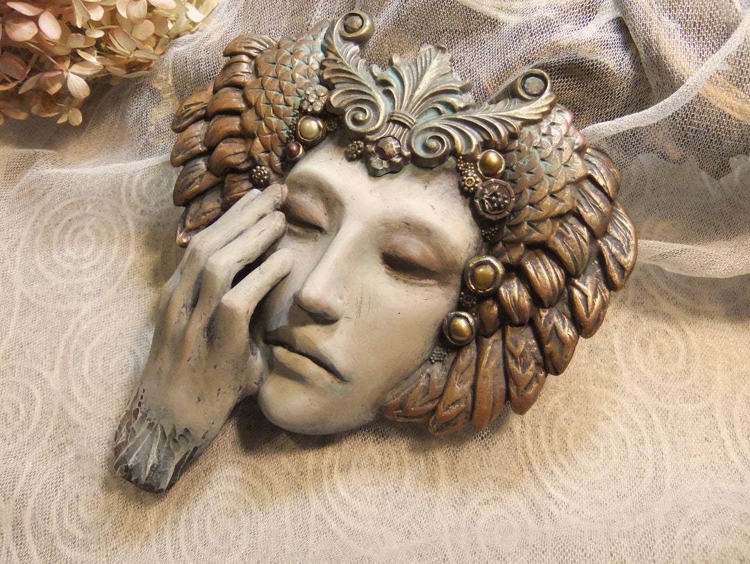Winged Mask, Original Sculpt, Fairy Wall Mask, Isis, Fantasy Wall Mask ...