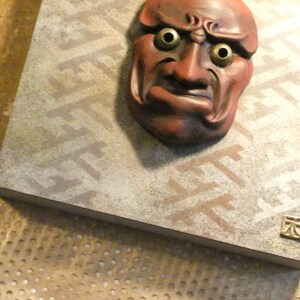 Red Demon Wall Mask, Japanese Noh Mask, Mixed Media Art - Etsy