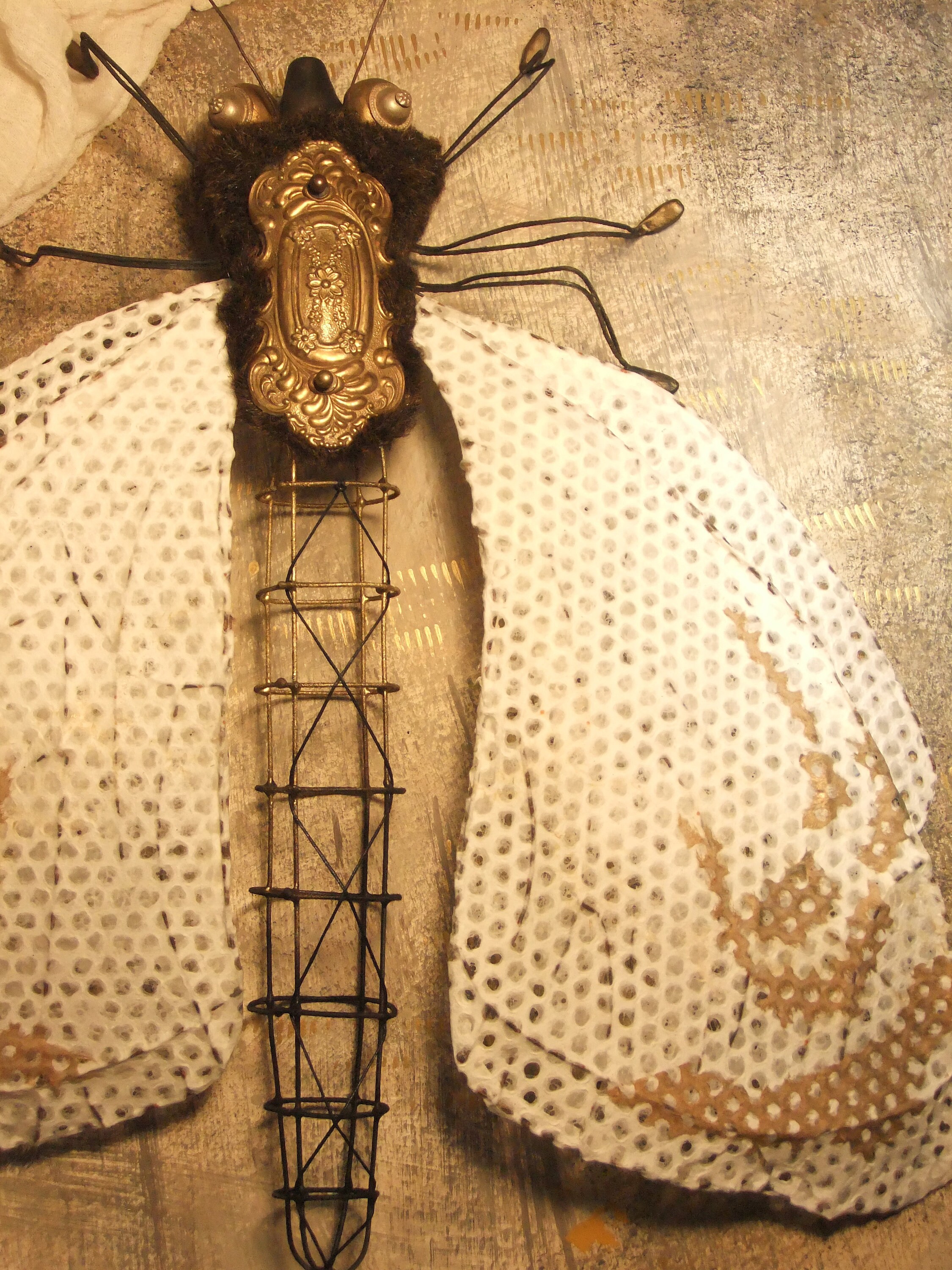 Giant Moth Wall Art: Mixed Media Insect Sculpture With Antique Brass - Etsy