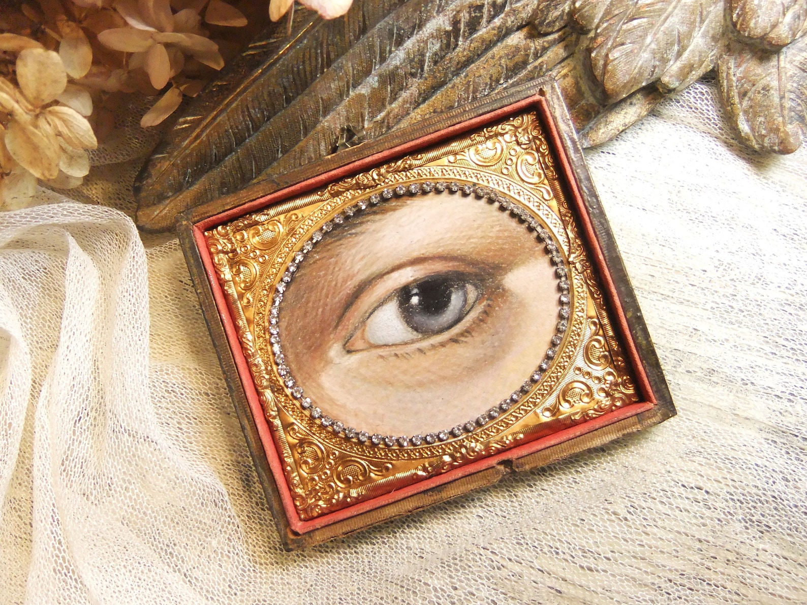 Lover's Eye, Love Token, Eye Art, Original Drawing, Antique Union Case ...