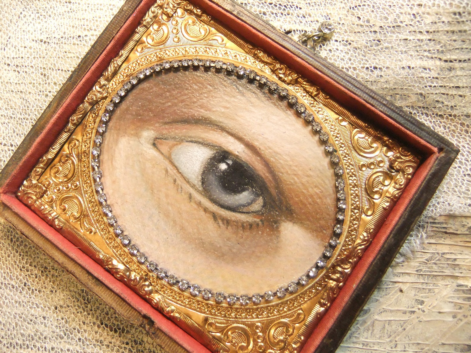 Lover's Eye, Love Token, Eye Art, Original Drawing, Antique Union Case ...