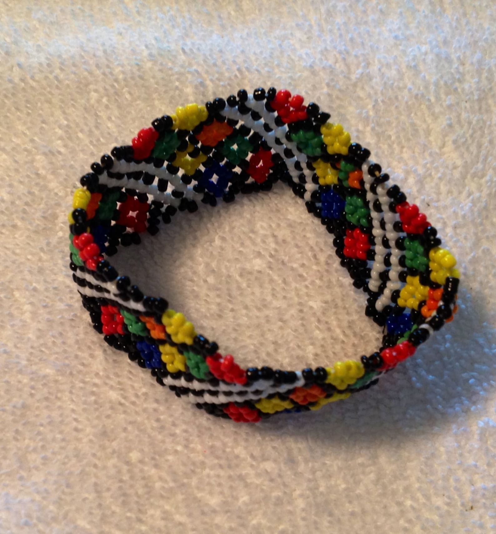 Vintage Native American Seed Bead Stretch Bracelet - Etsy