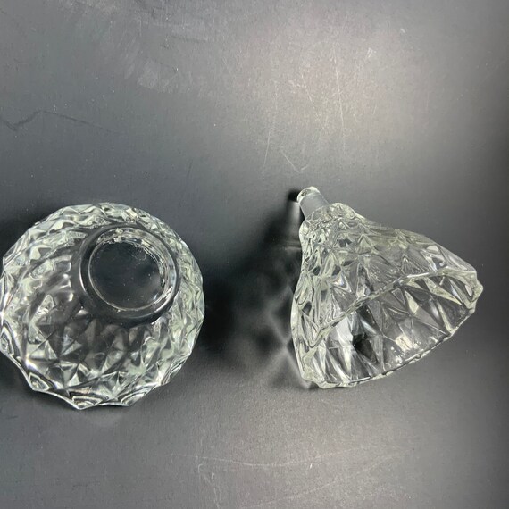 Vintage CRYSTAL PEAR TRINKET Box, Cut Crystal, 2 Piece - Gem