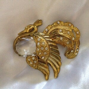 Vintage JELLY BELLY PEACOCK With Rhinestones in Gold Tone Metal - Etsy