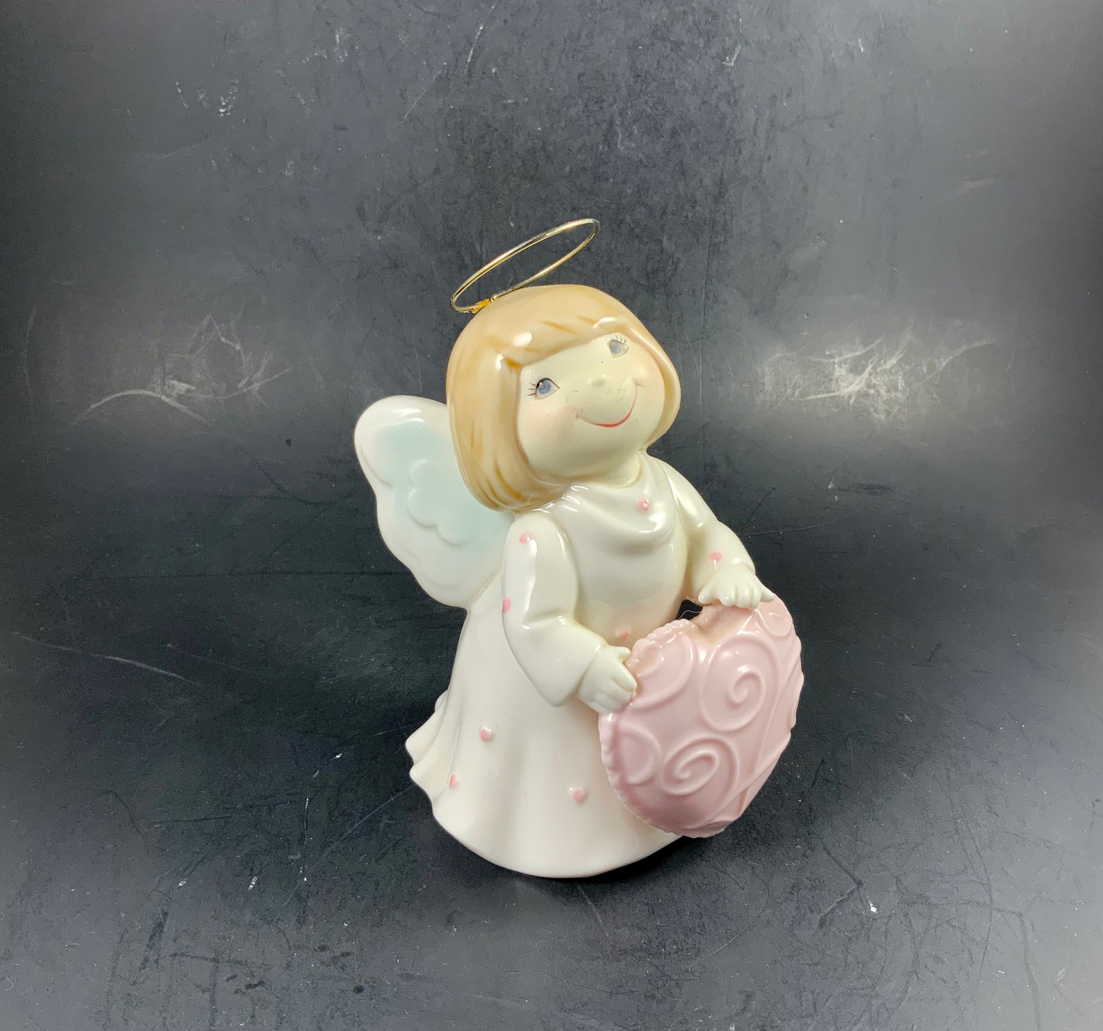 Vintage ANGEL W/ PUFFED HEART Figurine, Decor - Etsy