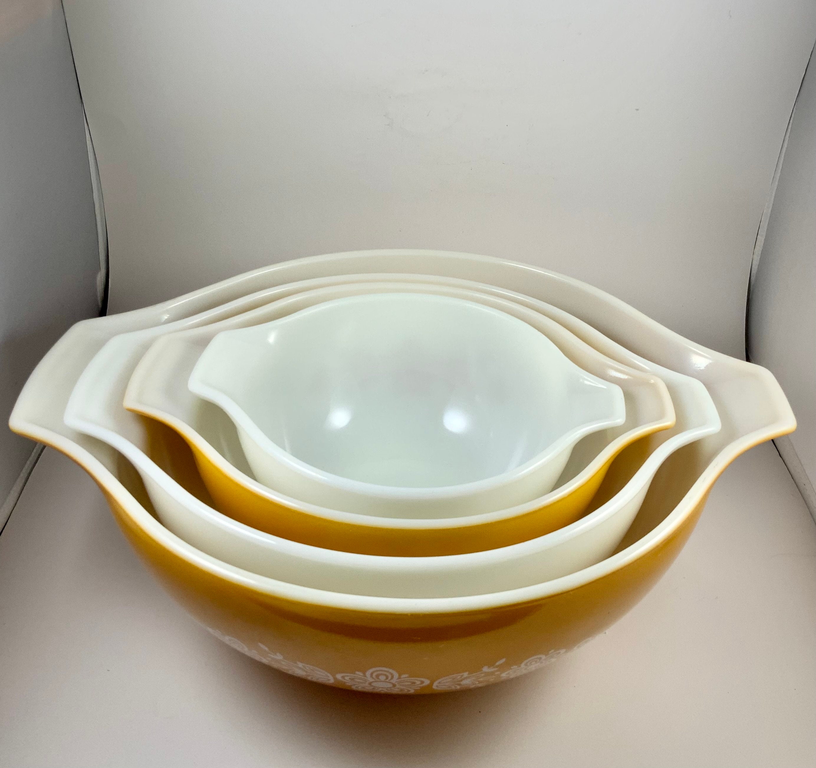 Vintage PYREX NESTING BOWLS, Butterfly Gold Cinderella Mixing Bowls ...