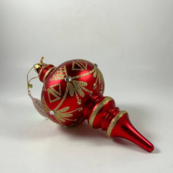 Red Glass Finial Ornaments - Etsy