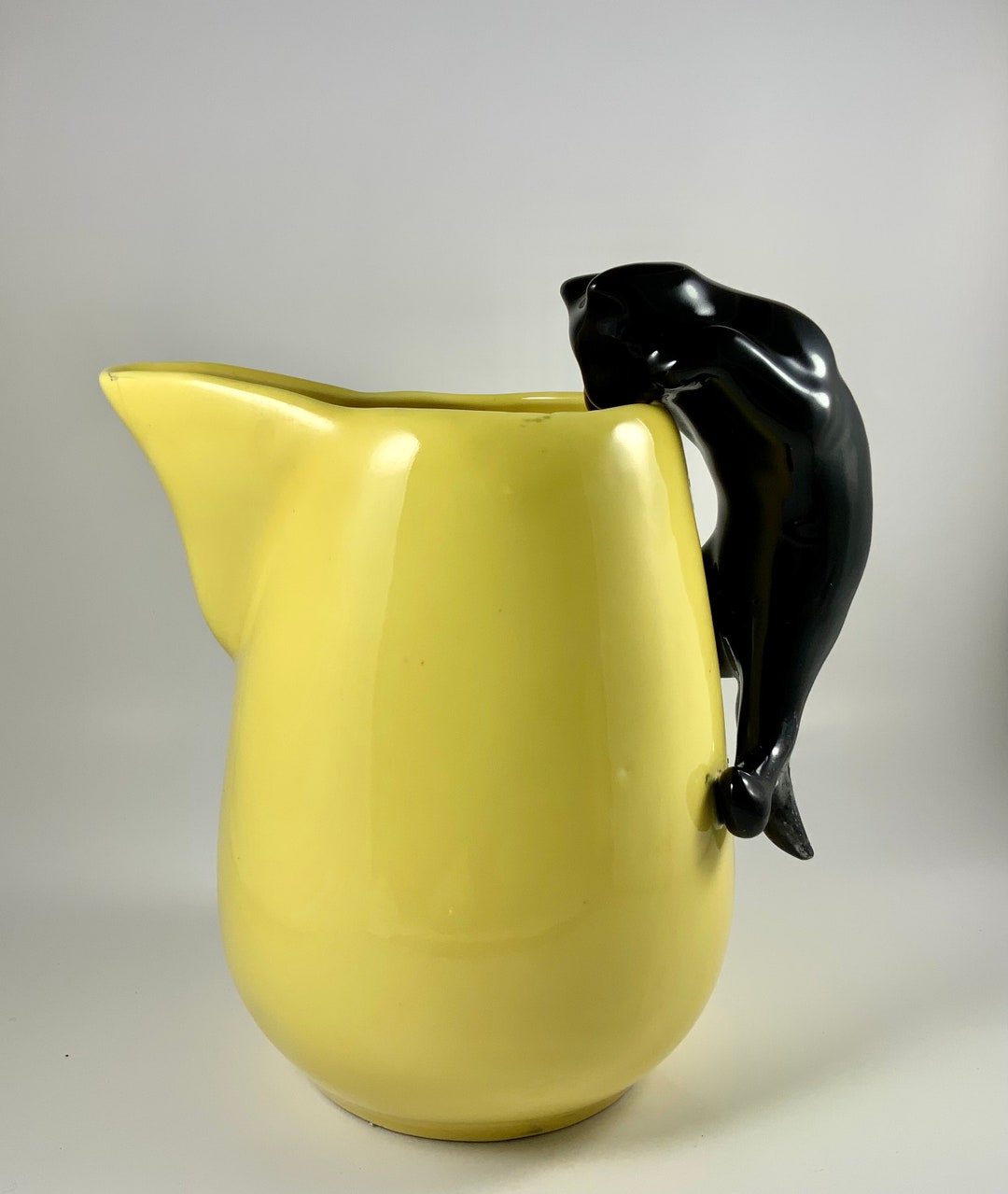 Vintage rare CAMARK CAT PITCHER Art Pottery Farm House - Etsy