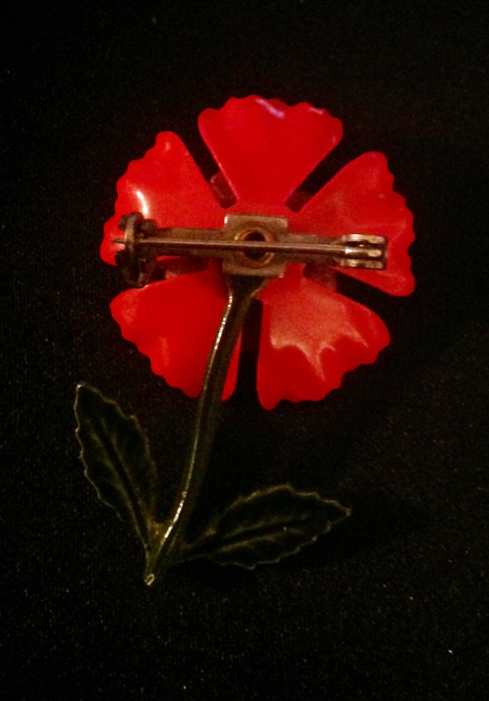 Vintage Hot Pink Ruffled Flower Enamel Brooch - Etsy