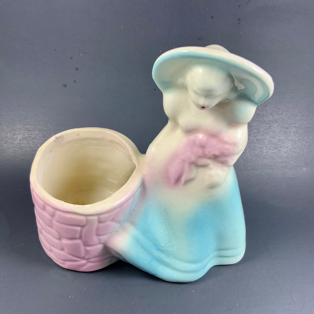 Vintage SHAWNEE LADY PLANTER, “rebecca at the Well”, Vase, Southern ...