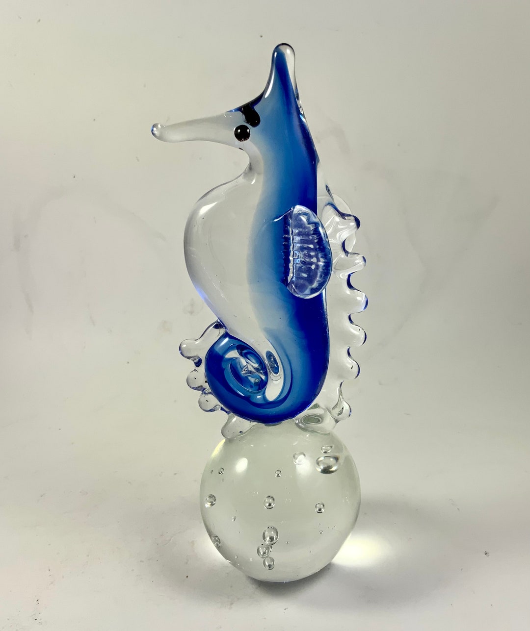Vintage SEAHORSE, BLOWN GLASS, Art Glass, Sculpture, Statue, Figurine ...
