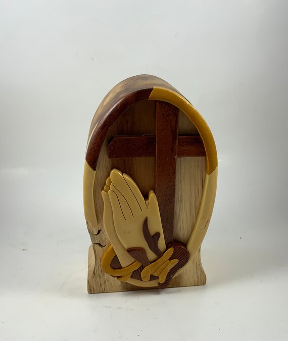 Vintage PRAYING HANDS BOX, Puzzle Box, Hideaway Box, … - Gem