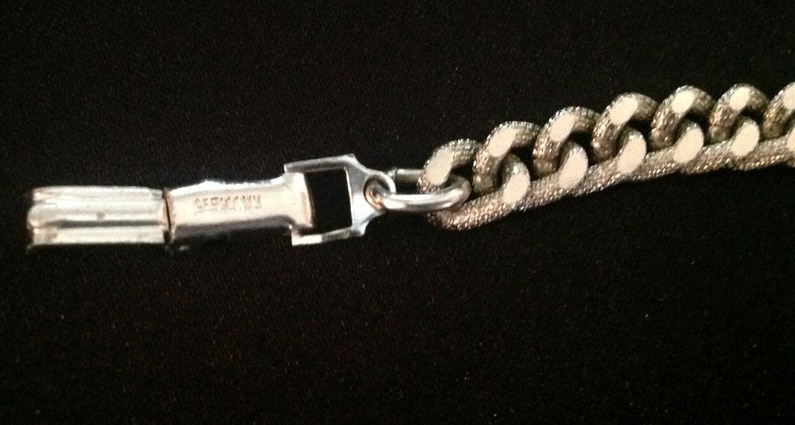 Vintage German Silver Tone Chain Bracelet signed - Etsy