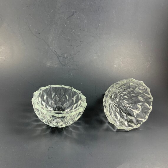Vintage CRYSTAL PEAR TRINKET Box, Cut Crystal, 2 Piece - Gem
