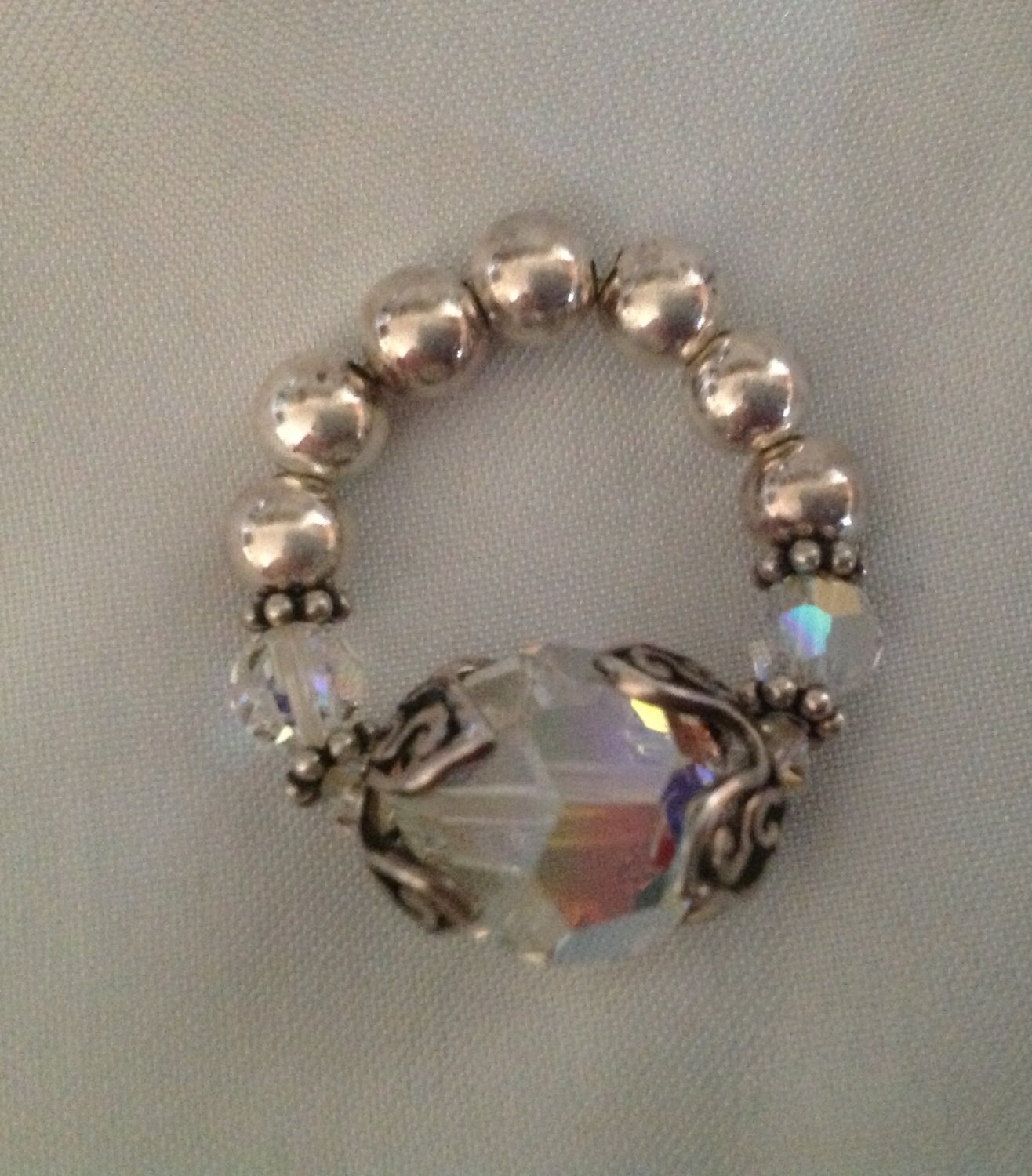 Vintage A B Crystal Ring - Etsy