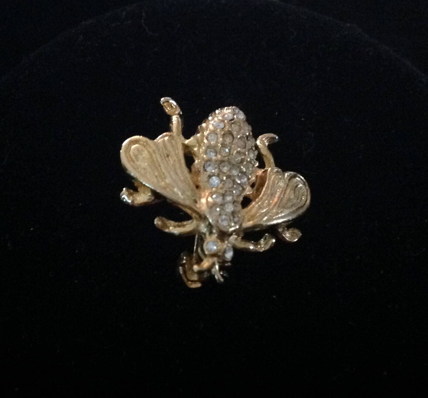 Vintage BEE/BUG BROOCH With Clear Rhinestones | Etsy
