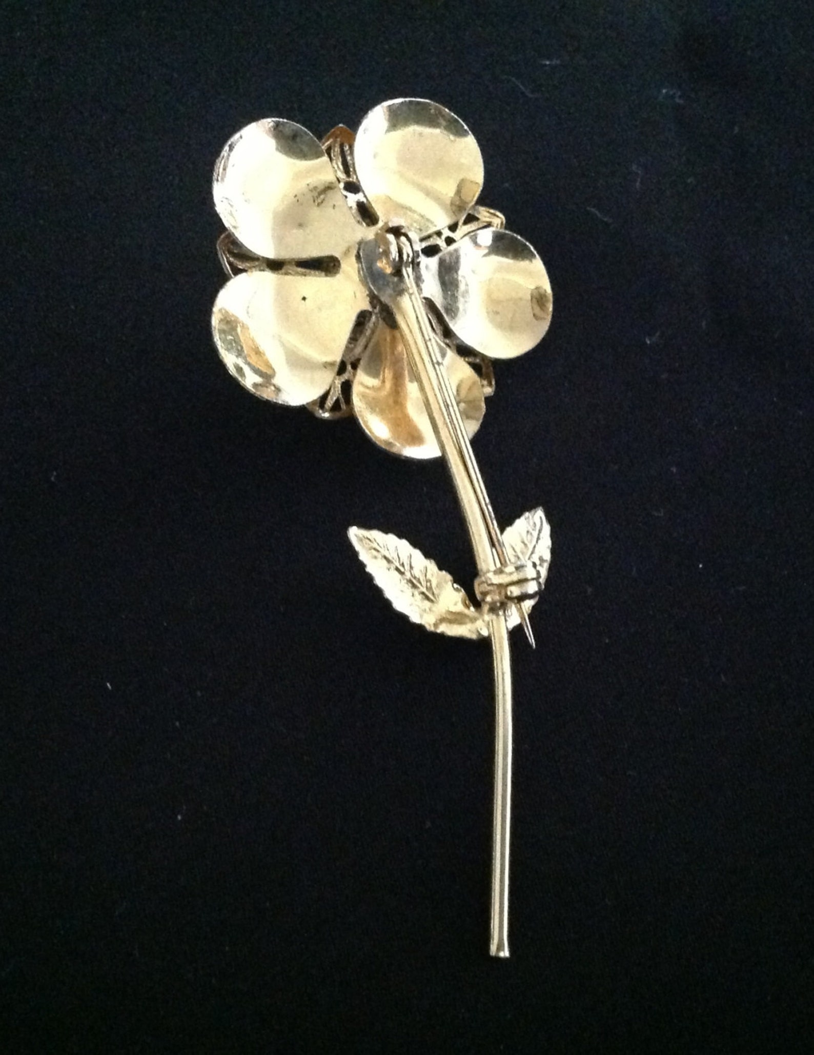 Vintage Filigree Enamel Flower Brooch - Etsy