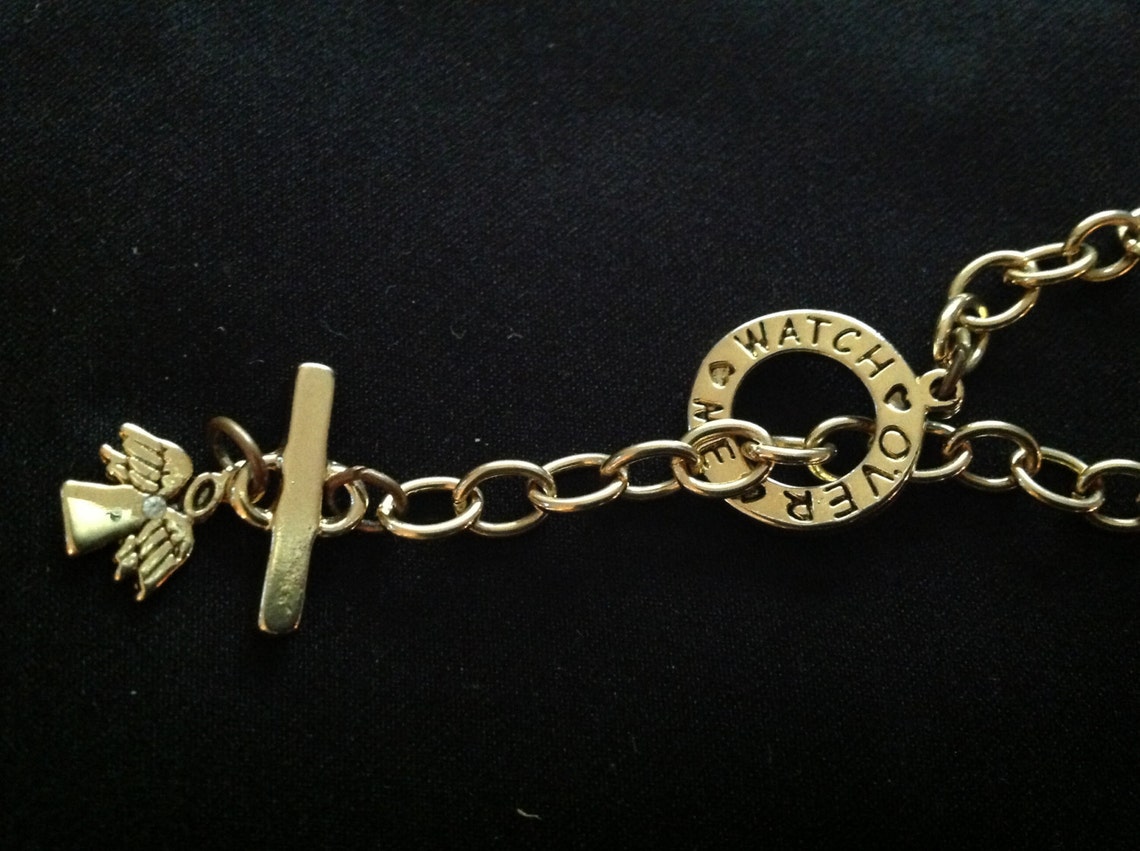 WATCH OVER ME Angel Rhinestone Bracelet - Etsy