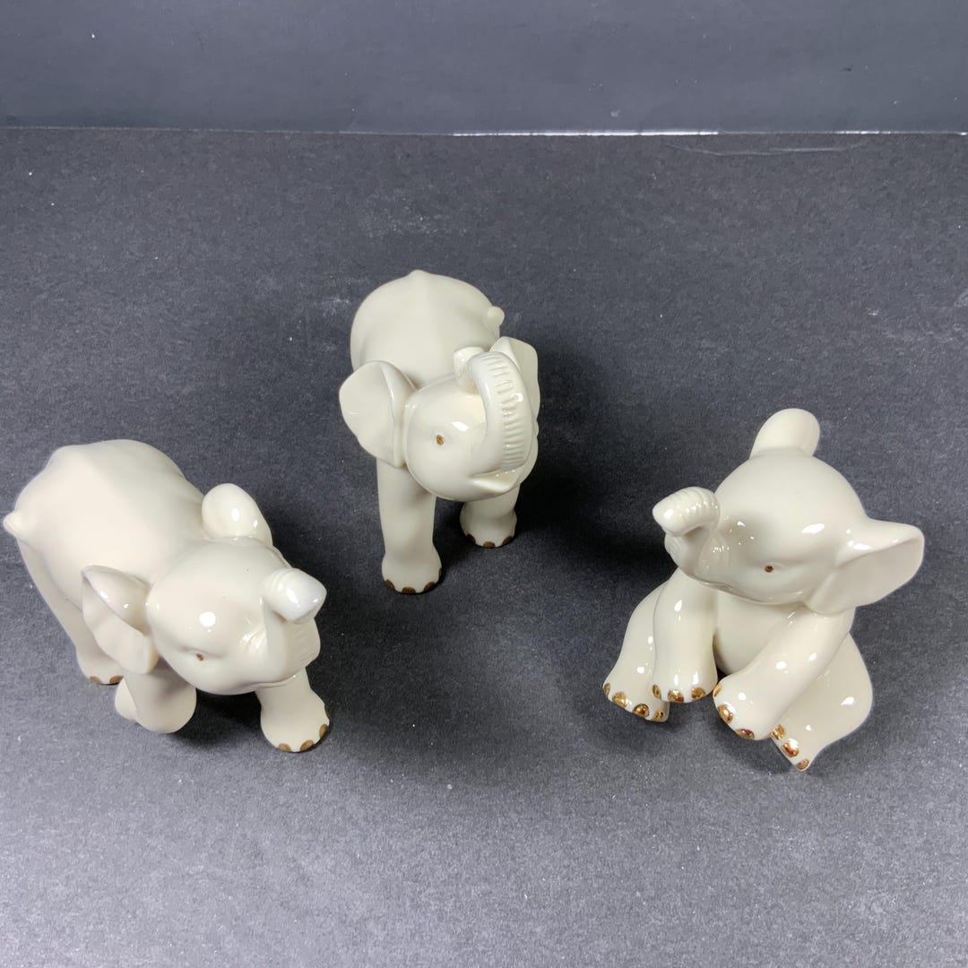 Vintage LENOX BABY ELEPHANT, White W/ Gold Accents, Decor, Collectibles ...