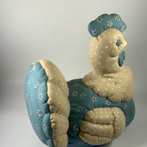 Vintage KIMPLE QUILTED HEN, Kimple Mold, Handpainted, Ceramic, Decor ...