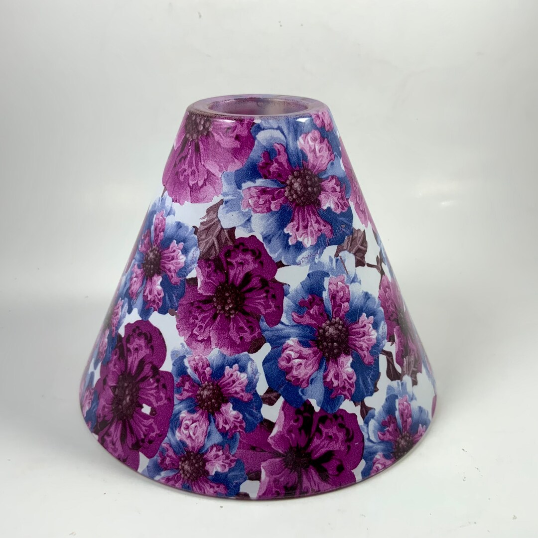 Vintage FLORAL GLASS SHADE, Tealight Candleholder Shade, Decor - Etsy