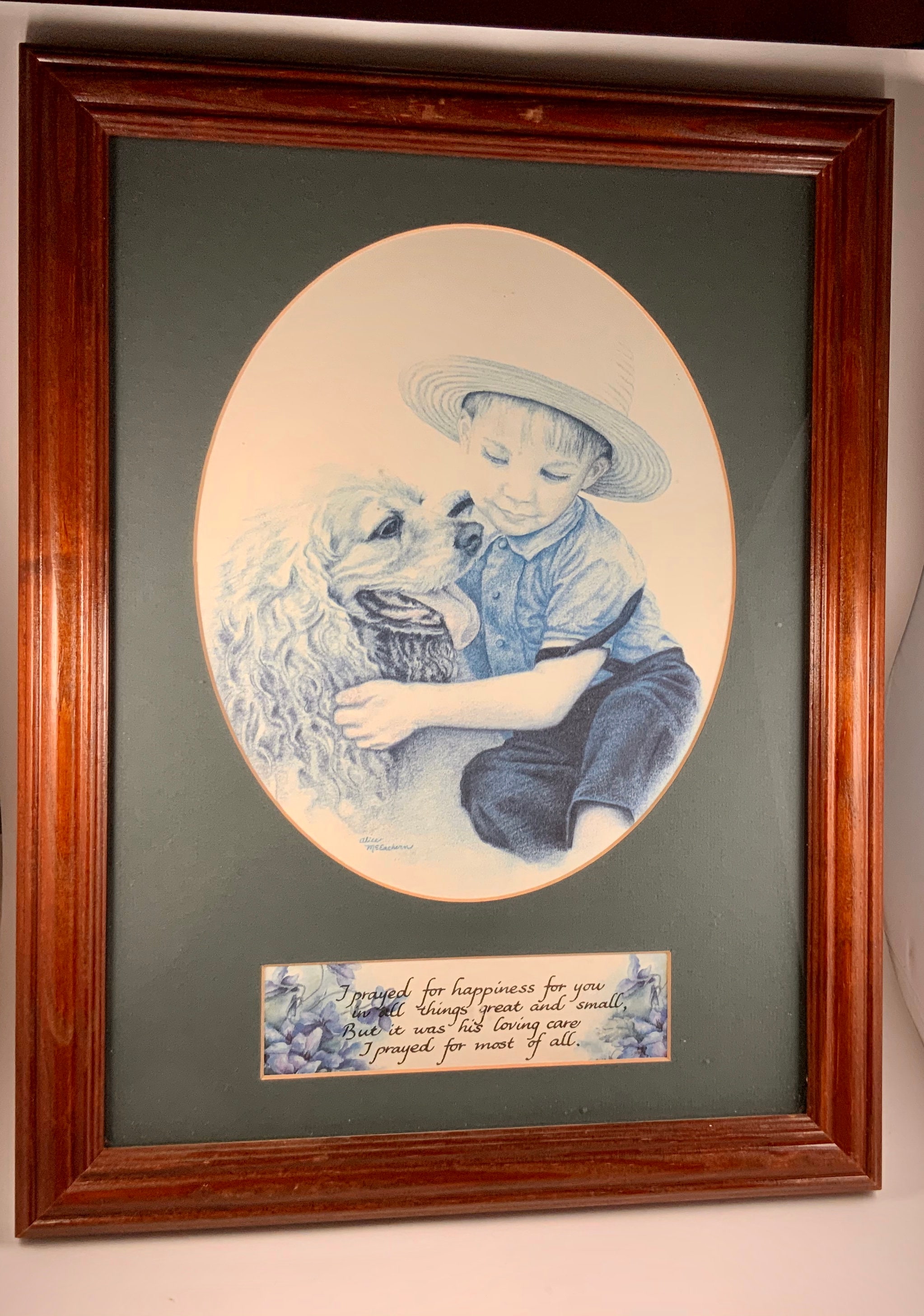 Vintage AMISH BOY and DOG. by Artist Alice Mceachern - Etsy