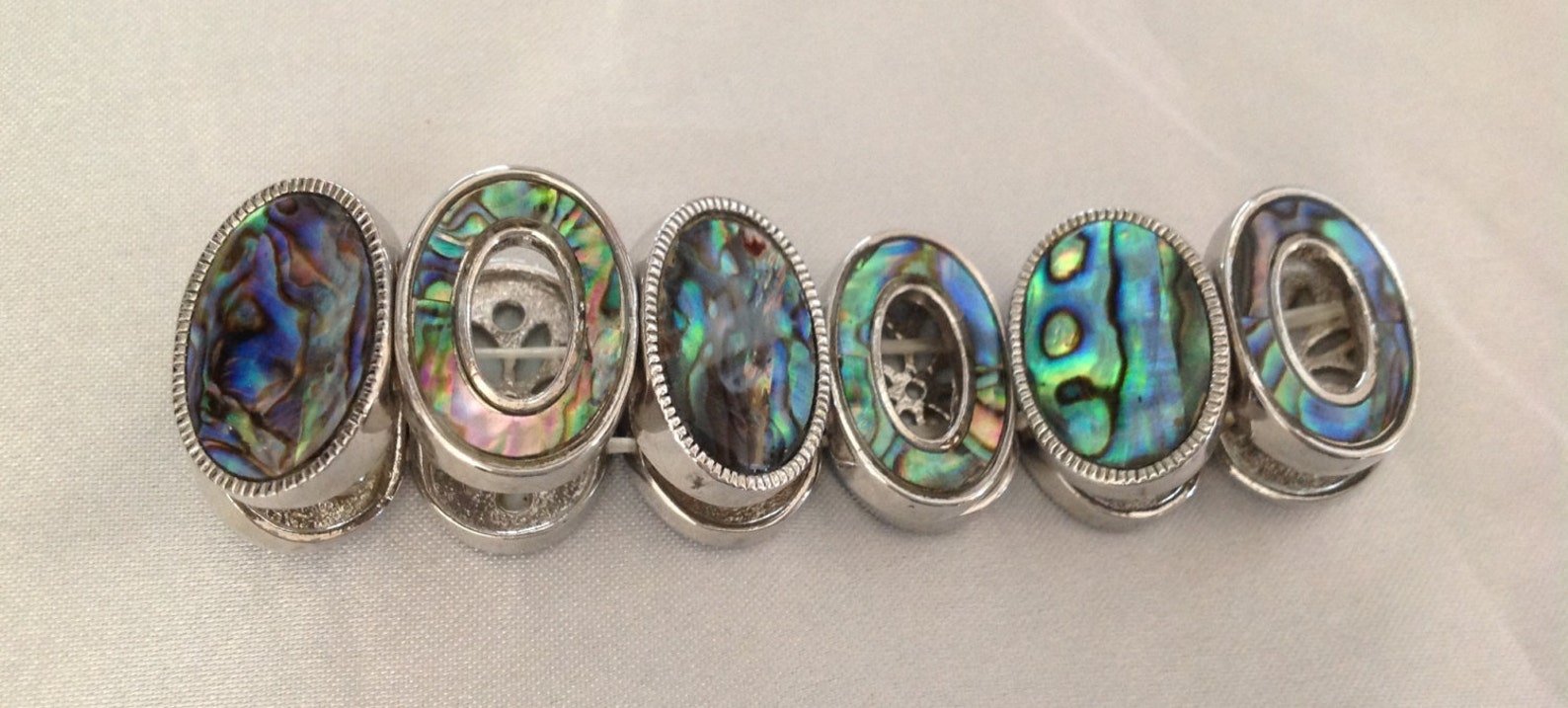 Vintage Inlaid Abalone Shell Stretch Bracelet - Etsy