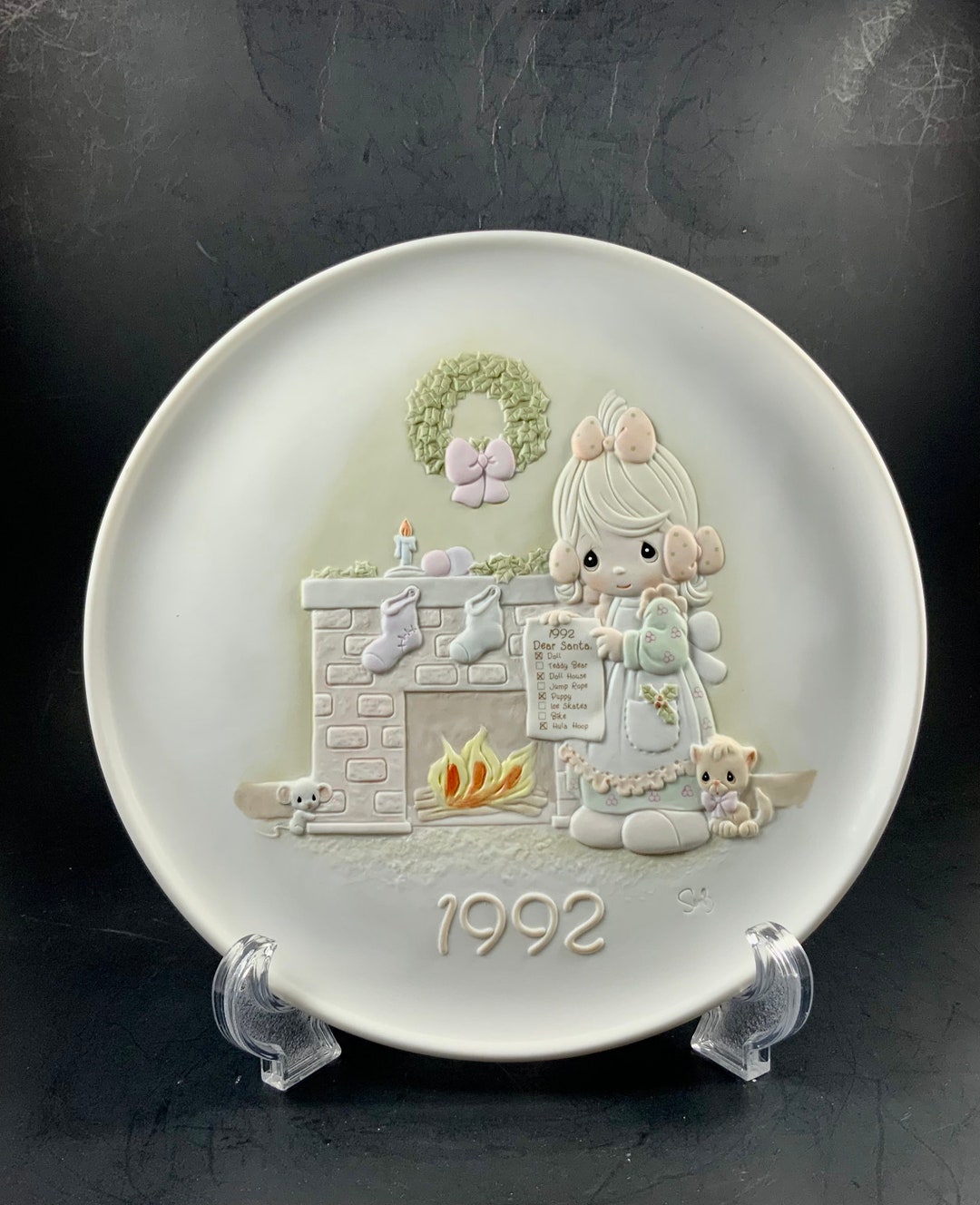 Vintage PRECIOUS MOMENTS PLATE 1992 W/ Cert of Authenticity - Etsy