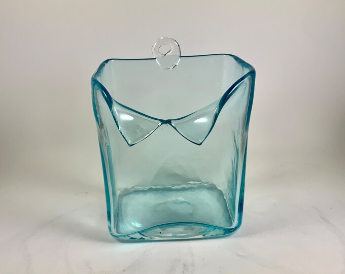 Vintage BLUE GLASS WALLPOCKET, Hand Blown Glass - Etsy