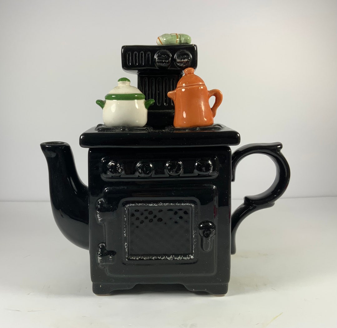 Vintage STOVE TOP TEAPOT, Replica of Antique Stove, Teapot W/mitten ...