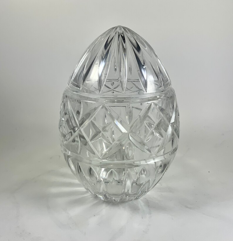 Vintage CUT CRYSTAL EGG Lead Crystal 2 Piece Egg Trinket - Etsy