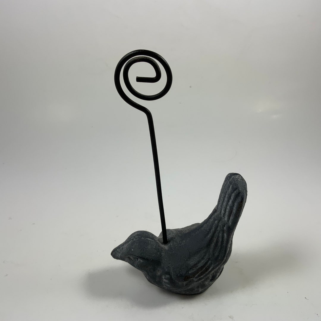 Vintage METAL BIRD HOLDER, Picture, Place Card,note, Letter Holder ...