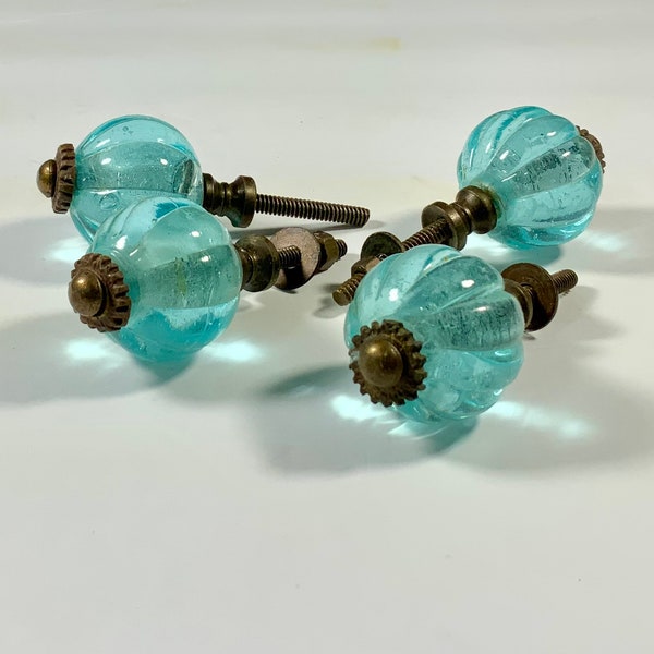 Turquoise Glass Cabinet Knobs - Etsy