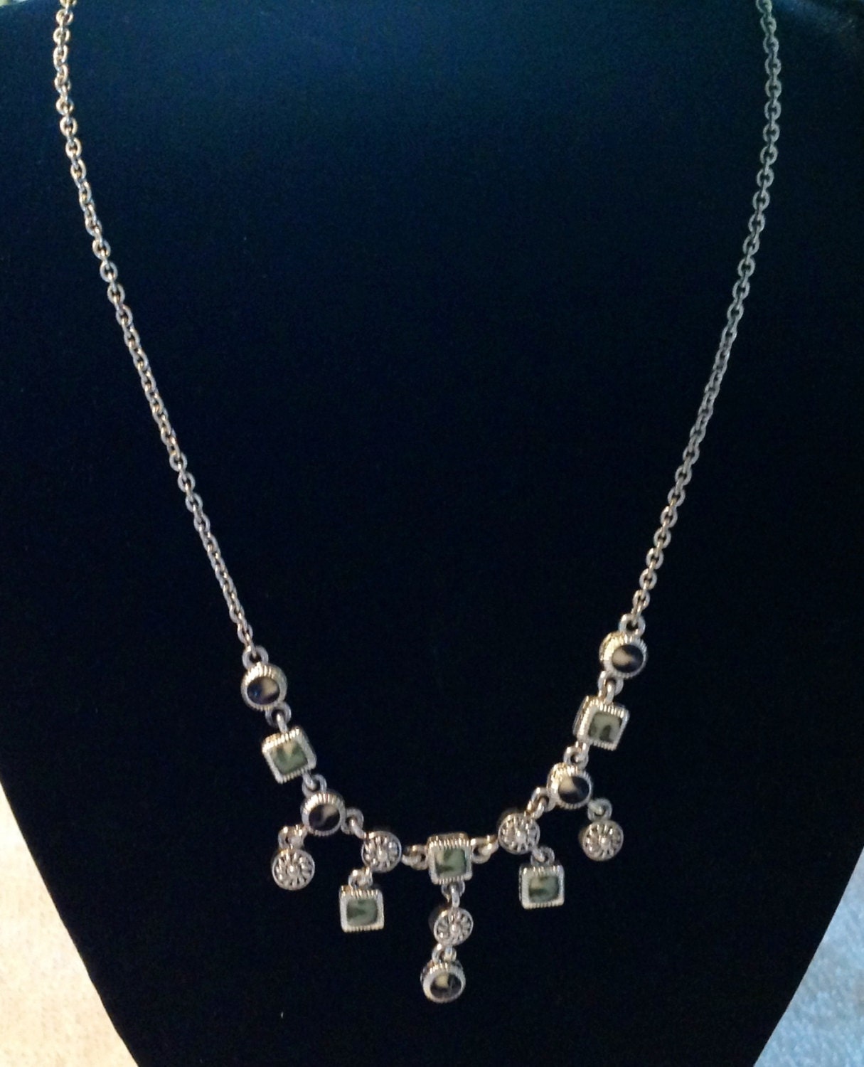 Vintage Stone Drop Necklace - Etsy