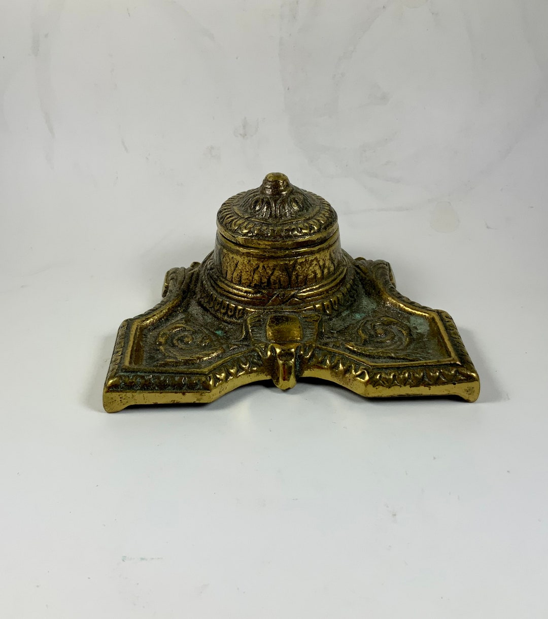 Vintage BRASS INKWELL, Lloyd Pascal & Co., Art Nouveau Style - Etsy