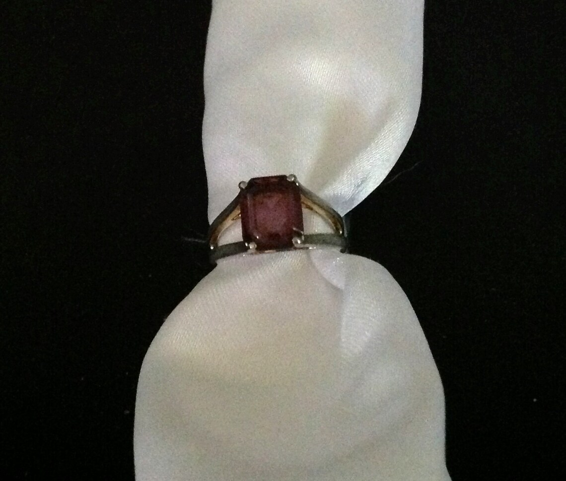 Vintage Amethyst Rhinestone Ring / 14KTGE - Etsy