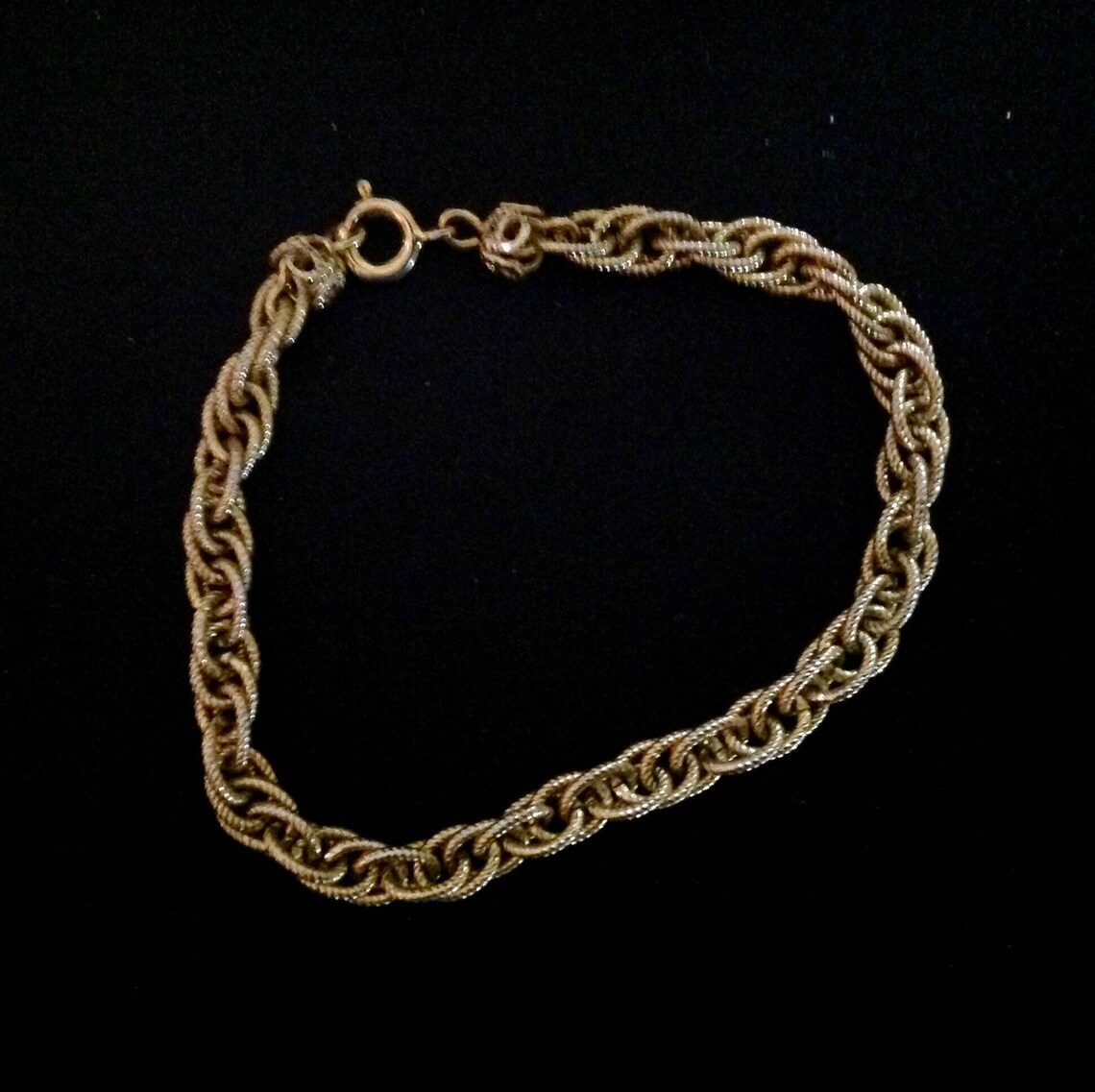 Vintage Sparkling Gold Tone Link Bracelet - Etsy