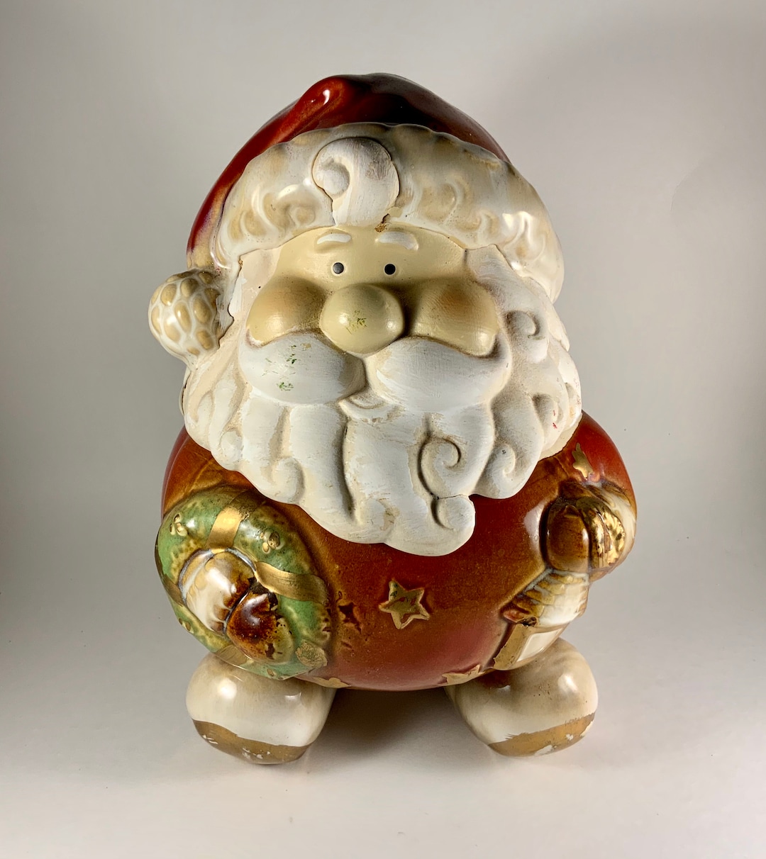 Vintage SANTA COOKIE JAR, Santa Clause, Ceramic - Etsy